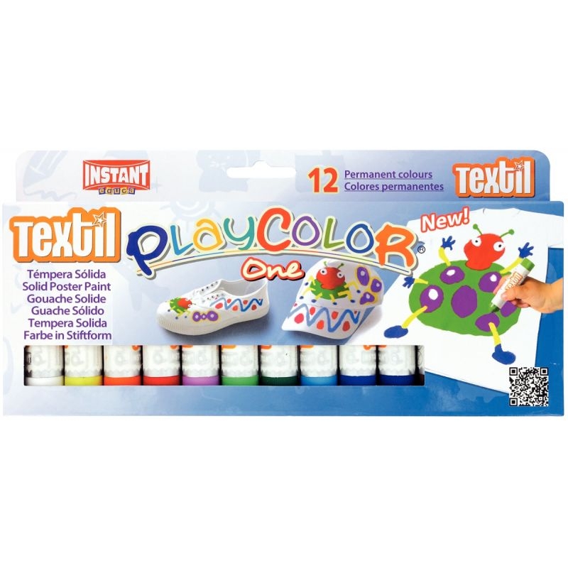 Boite de 12 sticks de gouache textile couleurs assorties | MilBulles