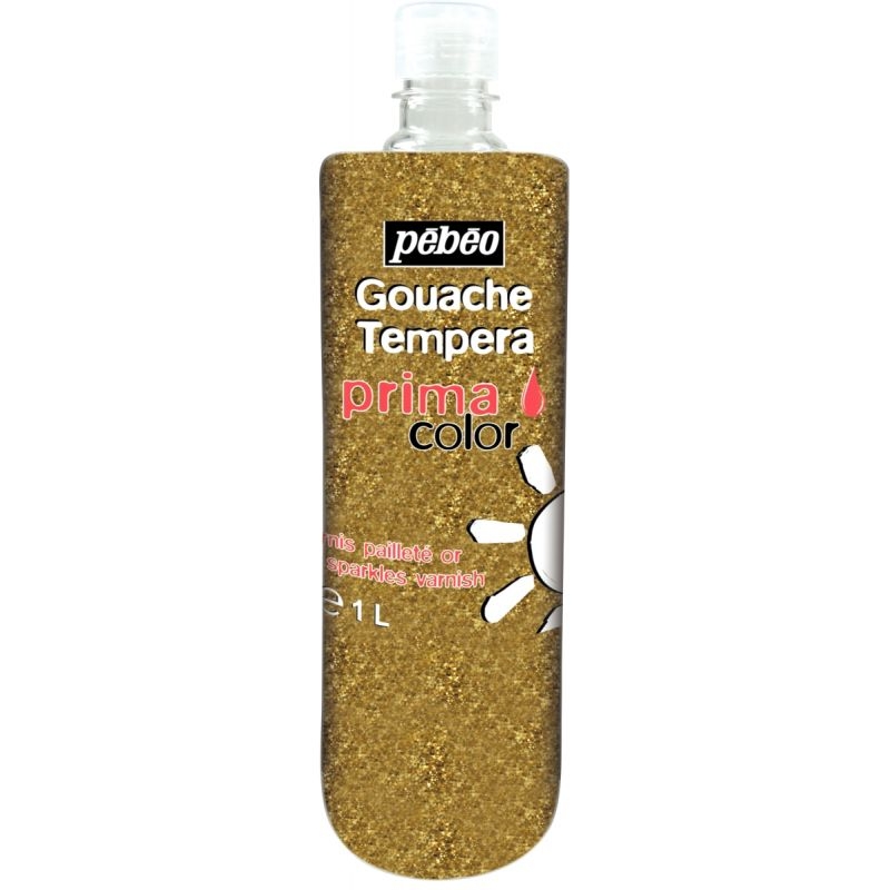 Flacon de 1L de vernis gouache pailleté, or | MilBulles