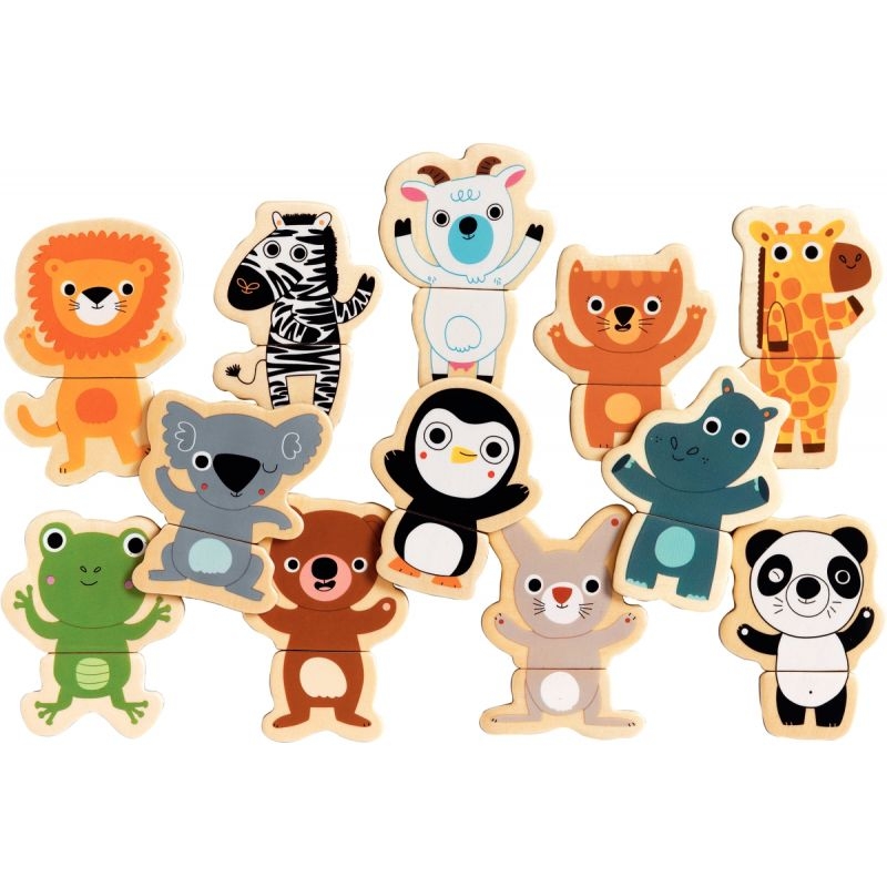 Lot de 12 puzzles magnétiques, les animaux du zoo | MilBulles