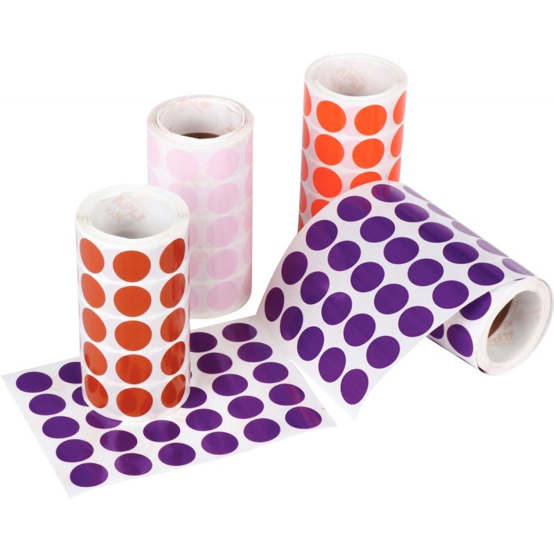 Lot de 4 rouleaux de maxi gommettes adhésives rondes diamètre 20 mm ...