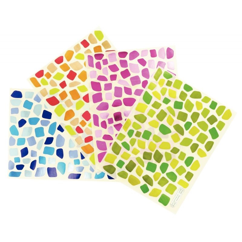 Pochette de 1 056 gommettes mosaïques métallisées assorties | MilBulles