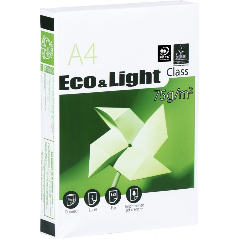 Ramette de 500 feuilles de papier blanc 75g de format A4 ECO&LIGHT | MilBulles