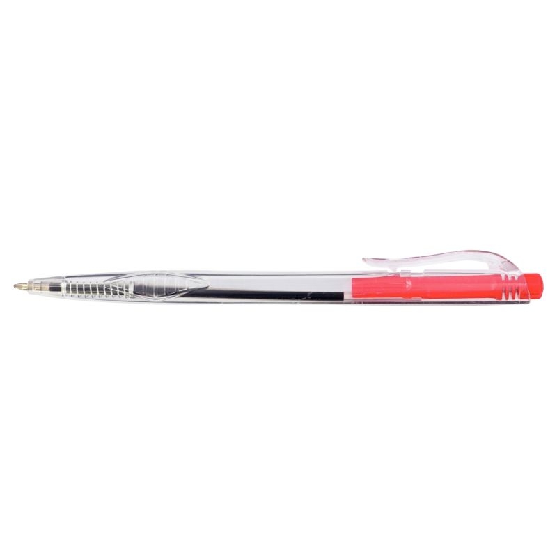 Stylo corps transparent rétractable rouge | MilBulles