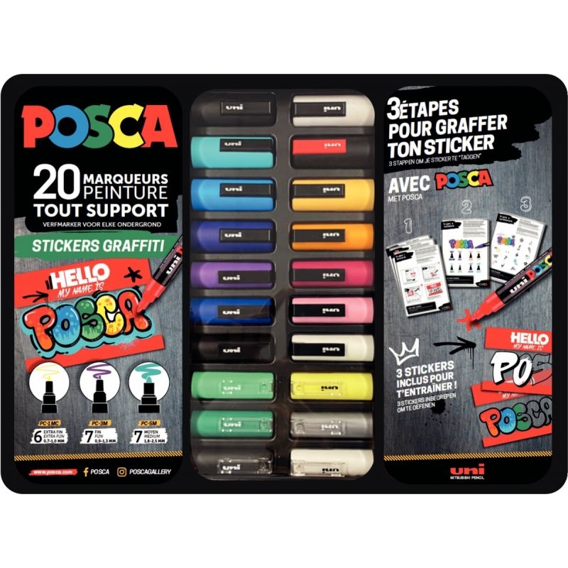 Mallette de 20 Posca Graffiti | MilBulles