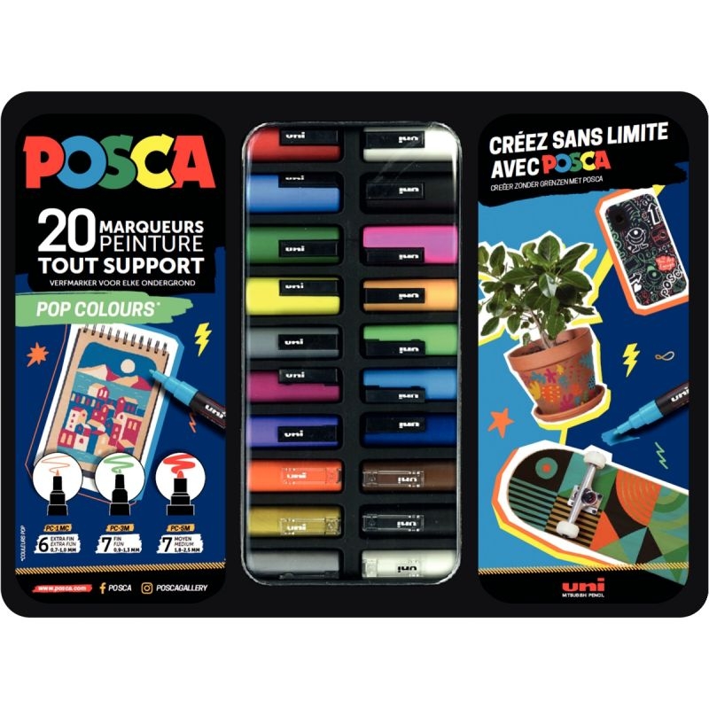 Mallette de 20 Posca Pop Colors | MilBulles