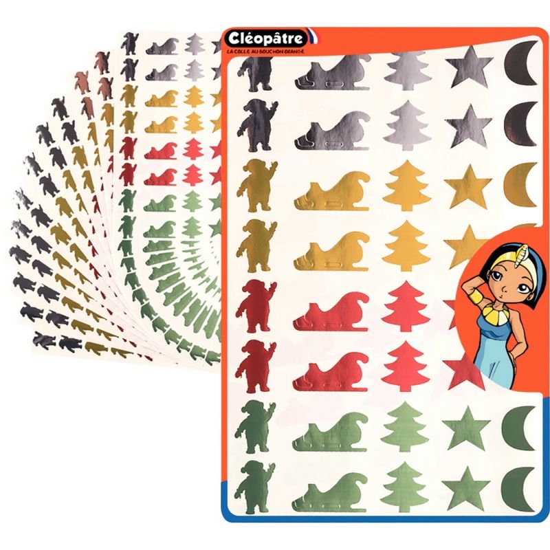 Sachet de 960 gommettes de Noël métal assorties | MilBulles