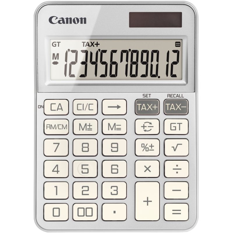 Machine a calculer pour bureau 12 chiffres Canon KS-125KB Argent ...